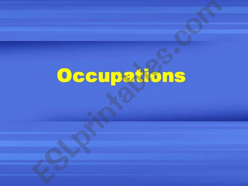 ESL - English PowerPoints: Occupations
