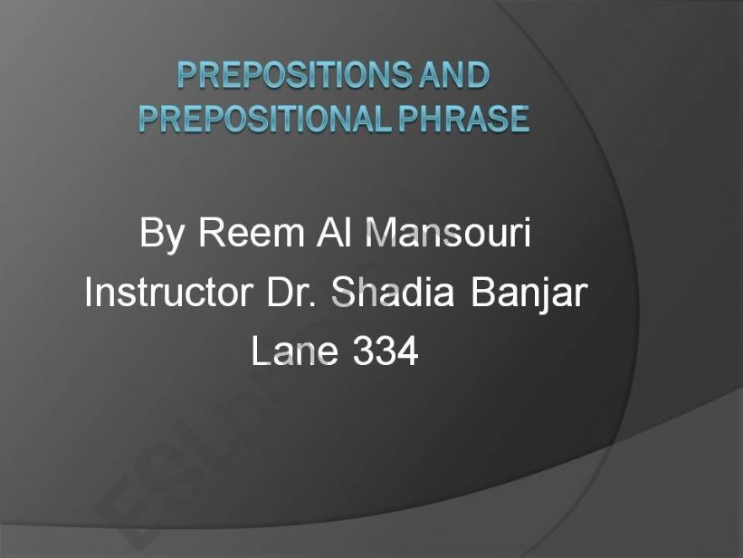 ESL - English PowerPoints: preposition