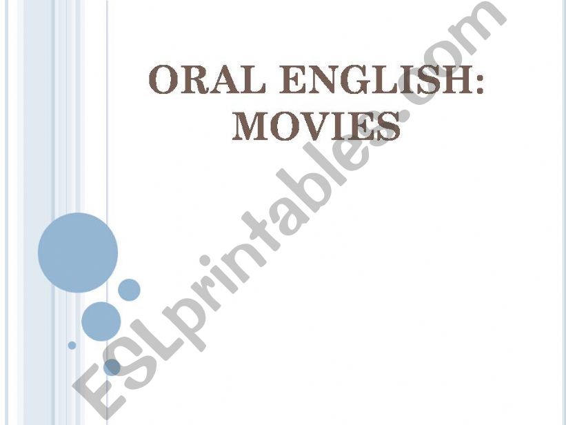 ESL - English PowerPoints: Oral English lesson on movies (general ...