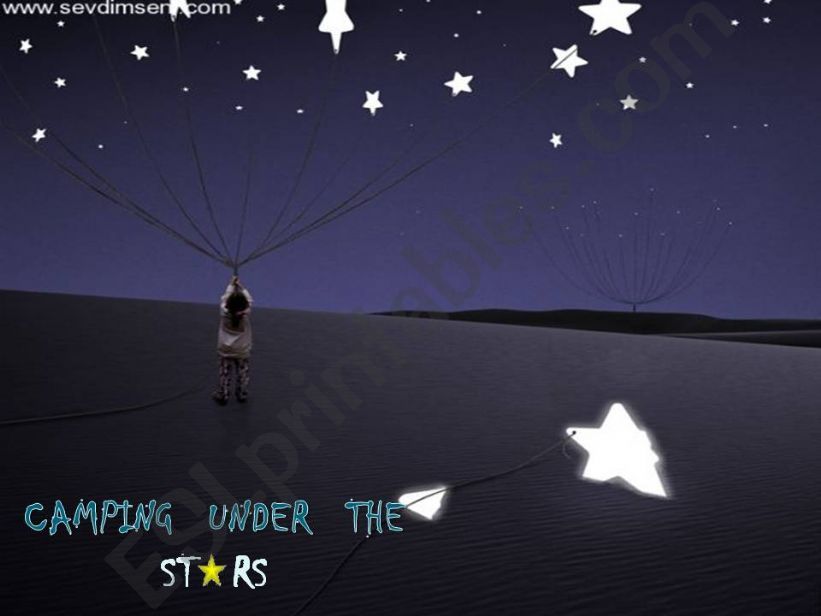 ESL - English PowerPoints: camping under the stars