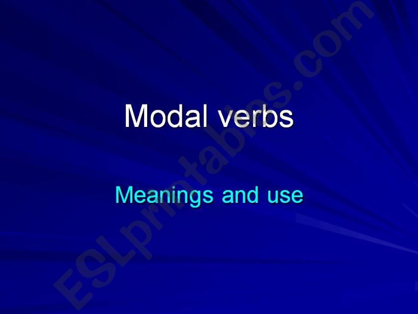 ESL - English PowerPoints: modal verbs