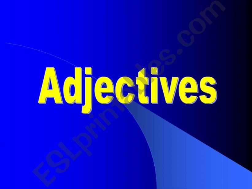 ESL - English PowerPoints: adjectives