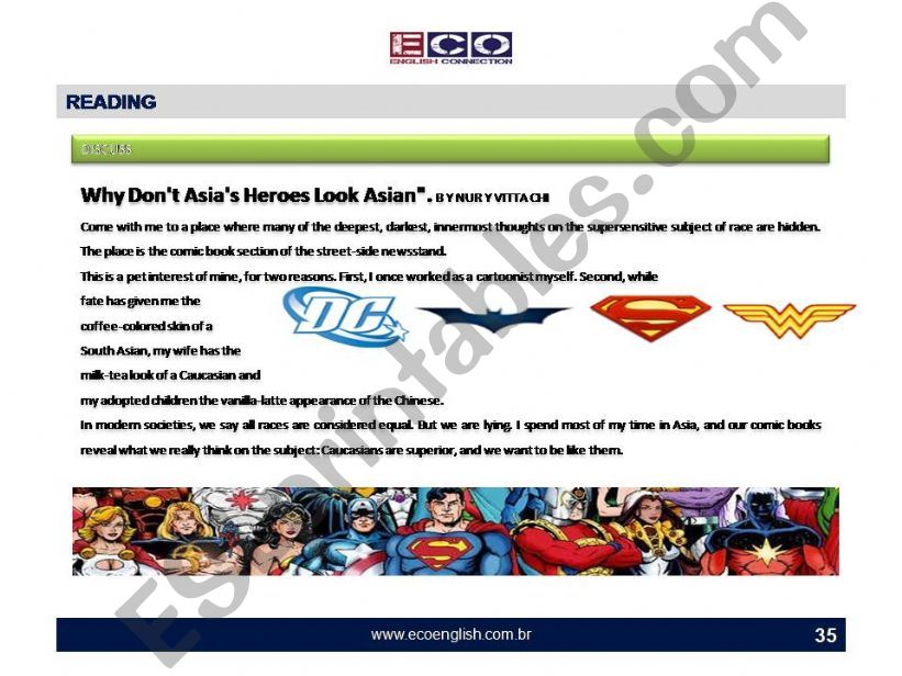ESL - English PowerPoints: SUPER HEROES 1/2