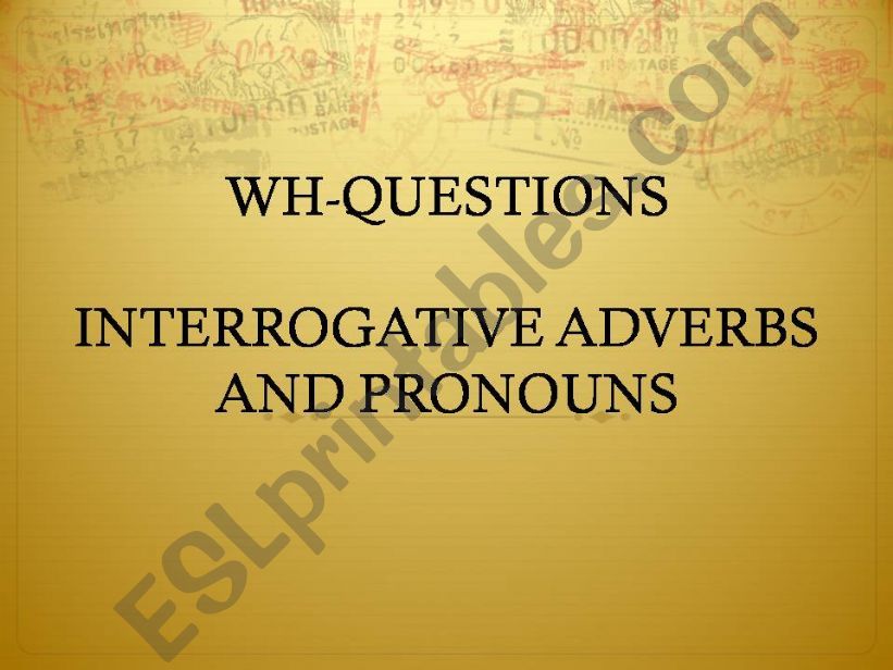 ESL - English PowerPoints: Wh - Questions