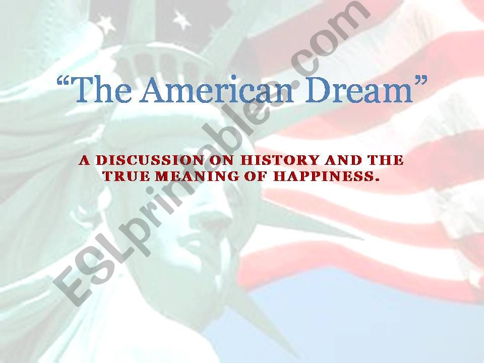 ESL - English PowerPoints: The American Dream