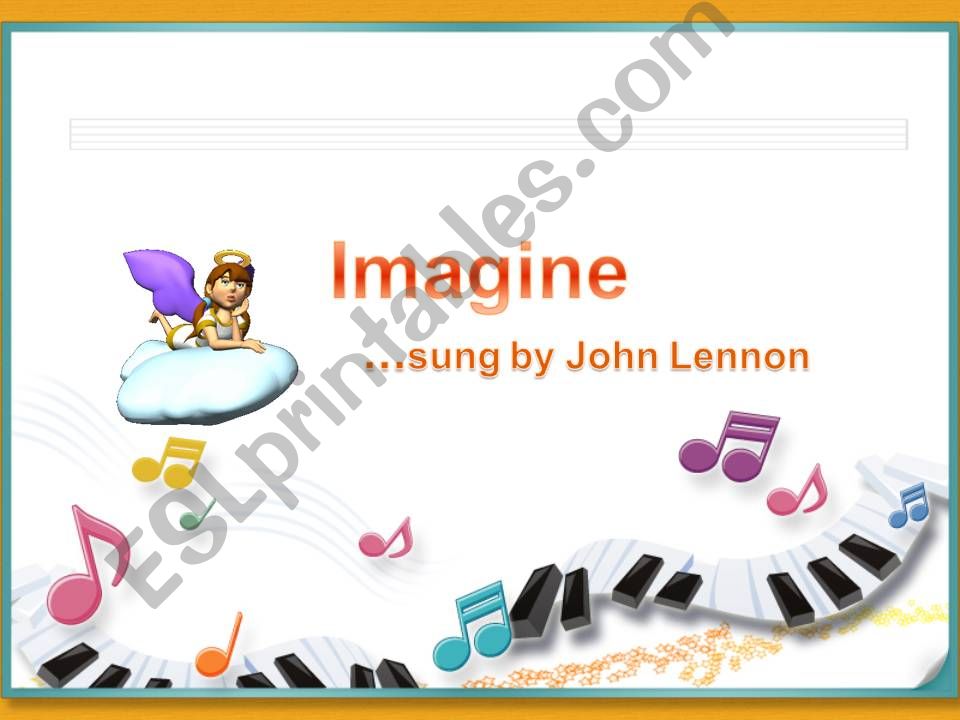 ESL - English PowerPoints: Imagine by John Lennon
