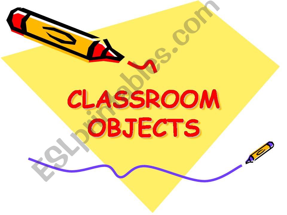 ESL - English PowerPoints: classroom objects