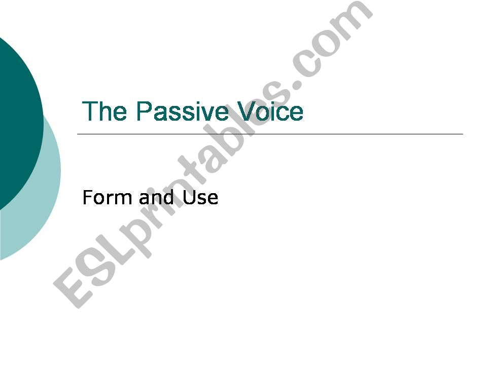 ESL - English PowerPoints: Passive Voice