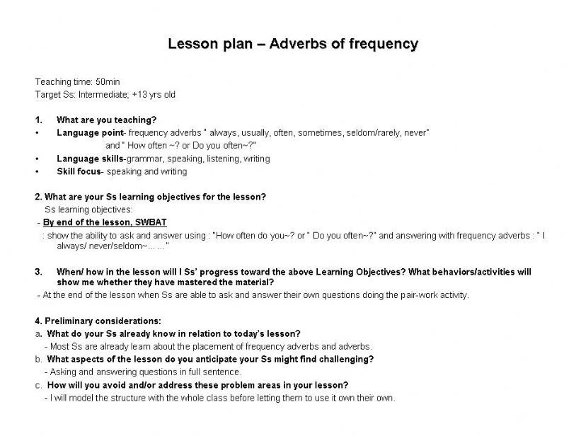 ESL - English PowerPoints: adverb frequency