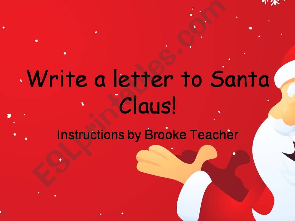 ESL - English PowerPoints: Write a letter to santa!