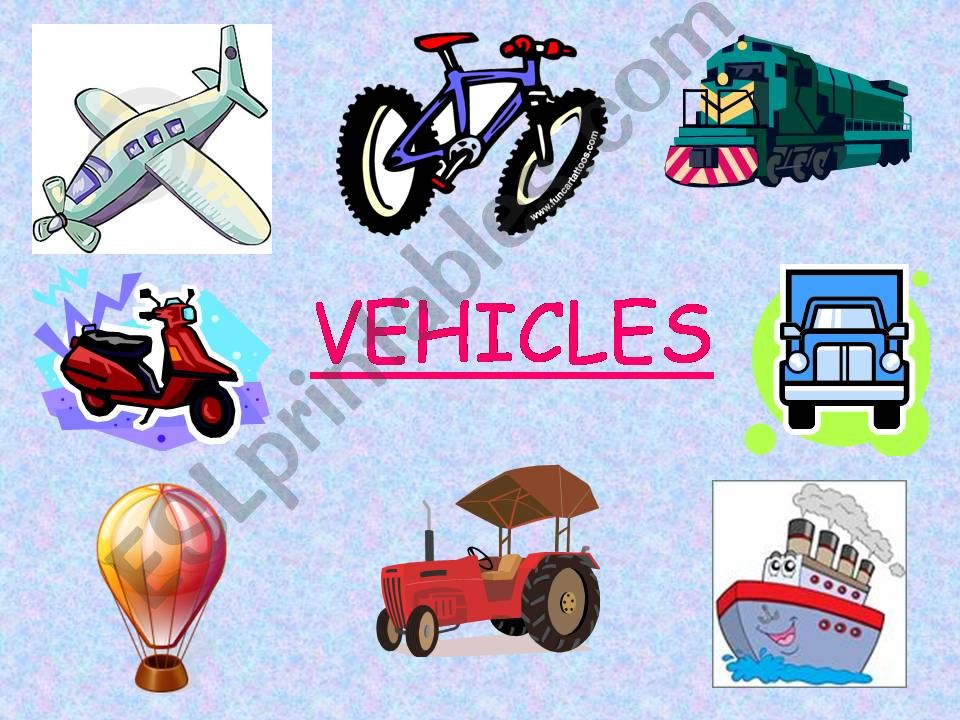 ESL - English PowerPoints: vehicles