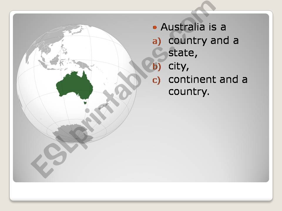 ESL - English PowerPoints: Australia - Quiz