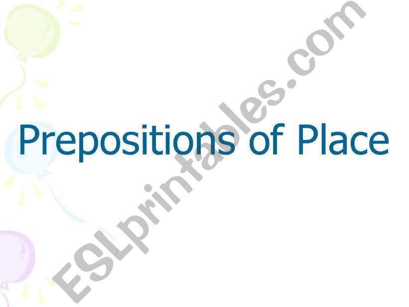 Esl English Powerpoints Preposition Of Place