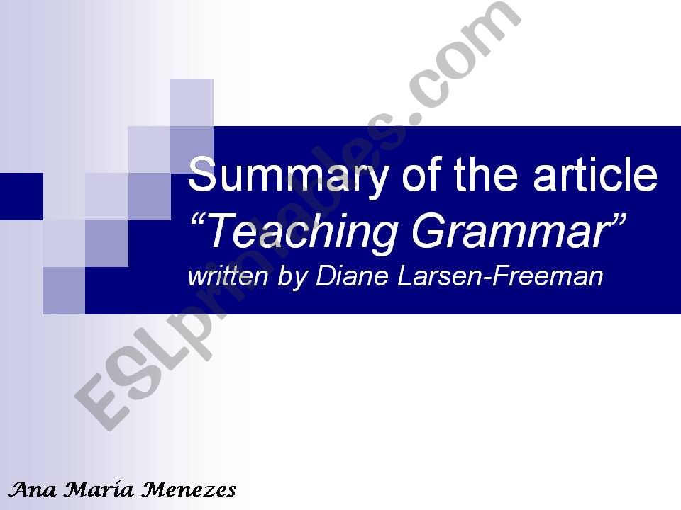 ESL - English PowerPoints: Teaching grammar