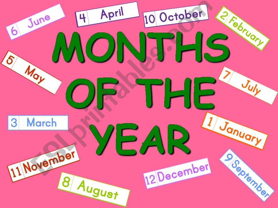 ESL - English PowerPoints: The months of the year