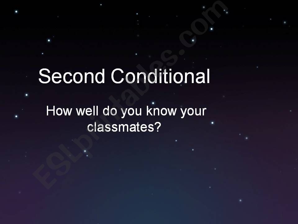 ESL - English PowerPoints: second conditional - game(presentation)