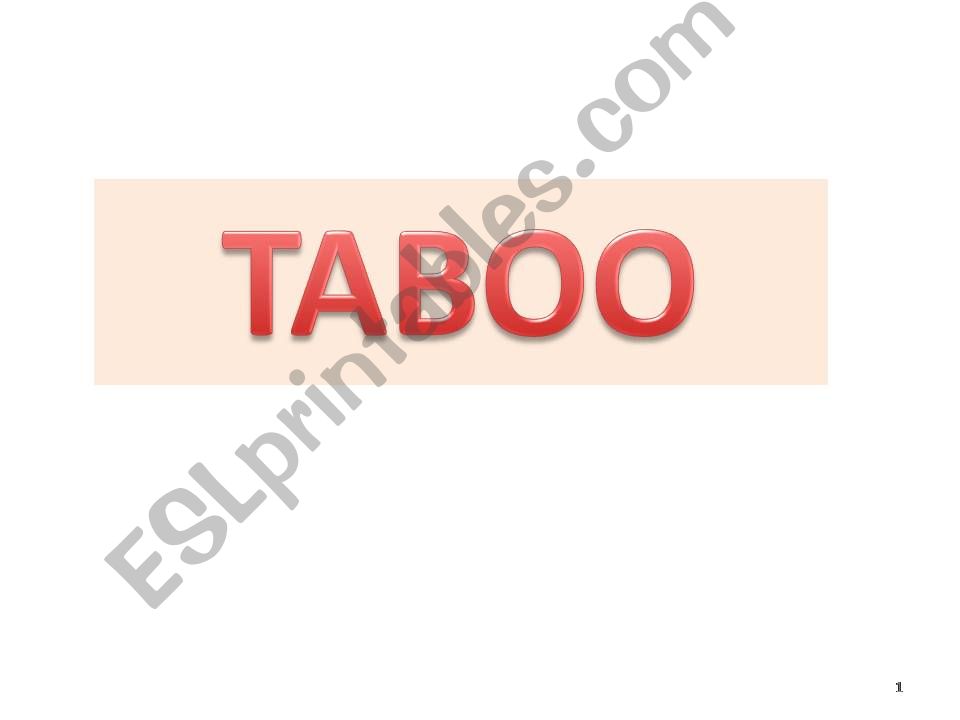 ESL - English PowerPoints: TABOO game
