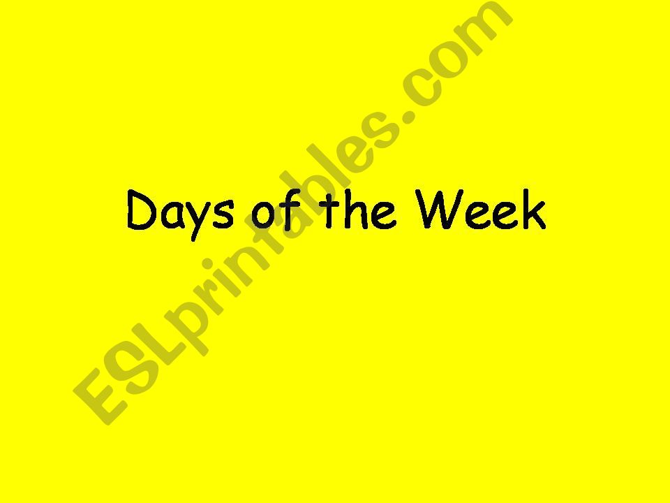ESL - English PowerPoints: Days of the Week