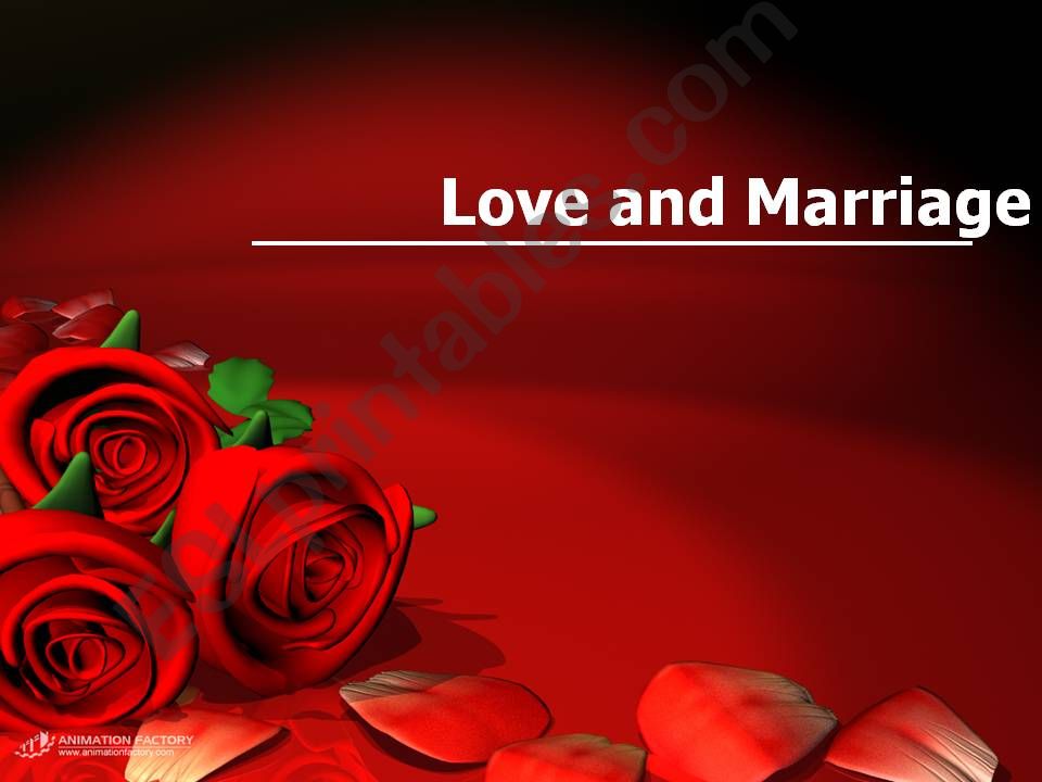 ESL - English PowerPoints: love and marriage