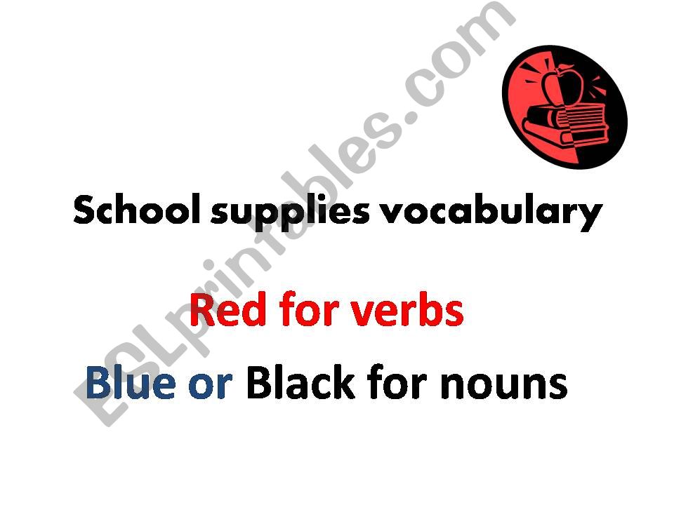 ESL - English PowerPoints: School supplies PPT