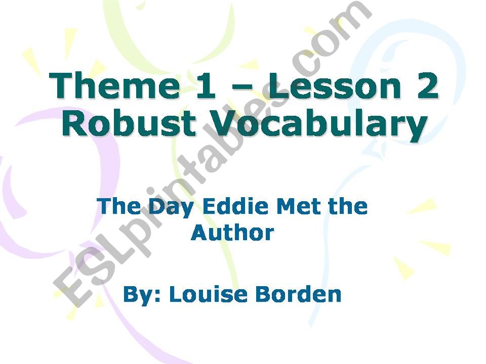 ESL - English PowerPoints: Lesson 1 - Vocabulary Storytown