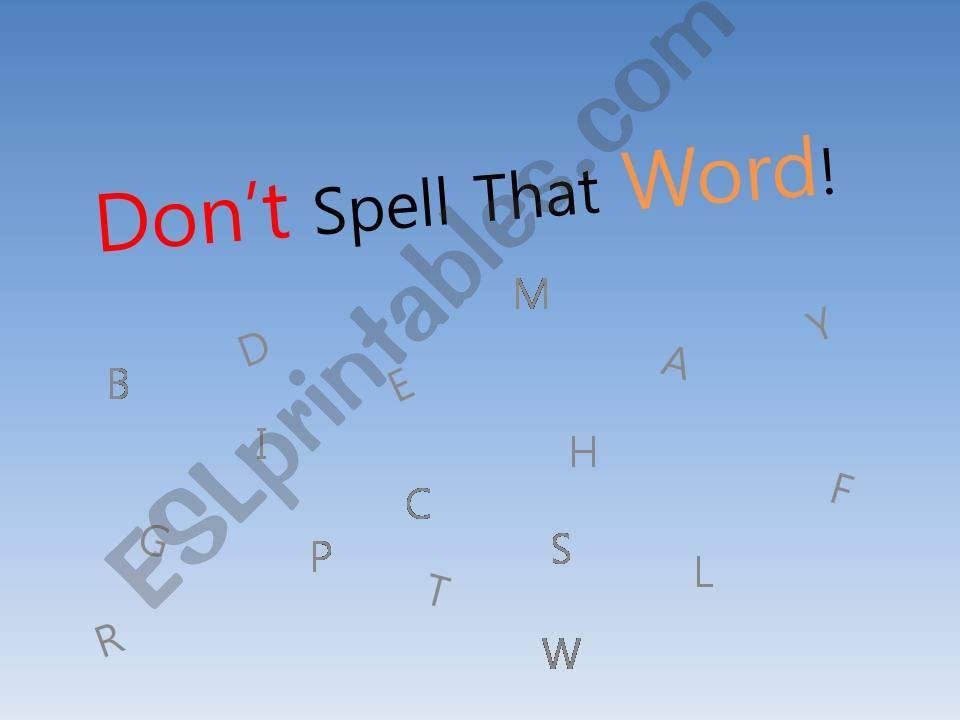 ESL - English PowerPoints: spelling game
