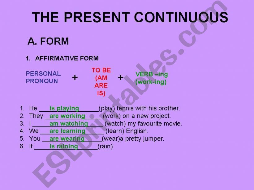 ESL - English PowerPoints: Present Continuous