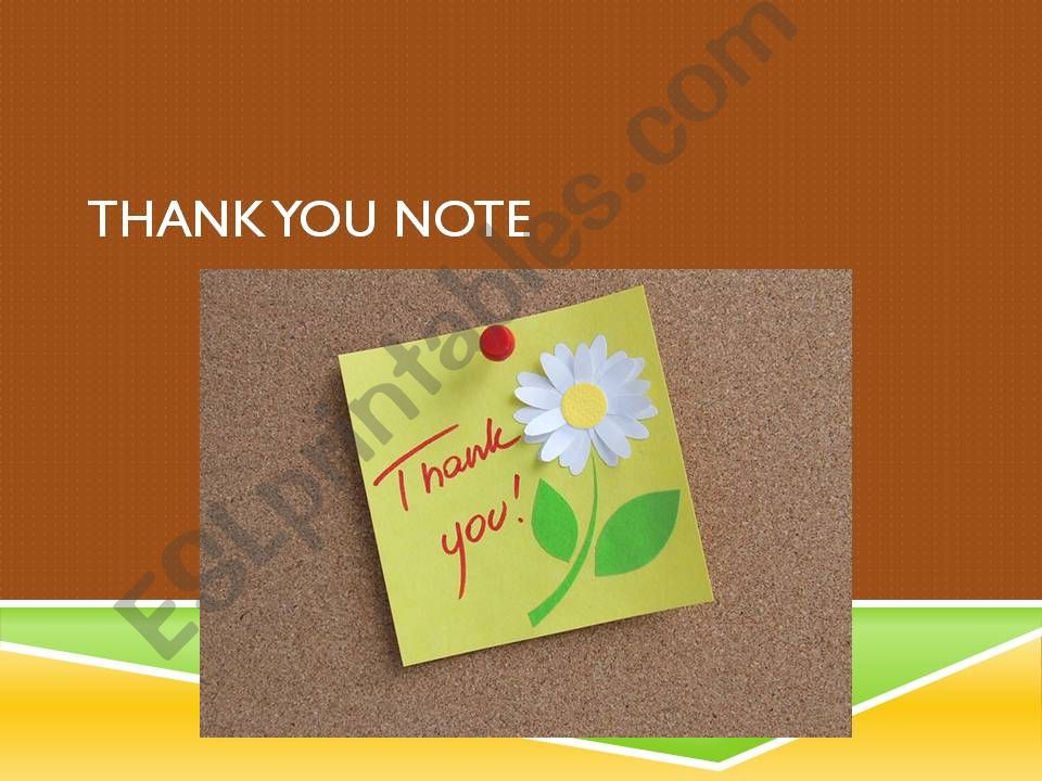 ESL - English PowerPoints: Thank-You Note