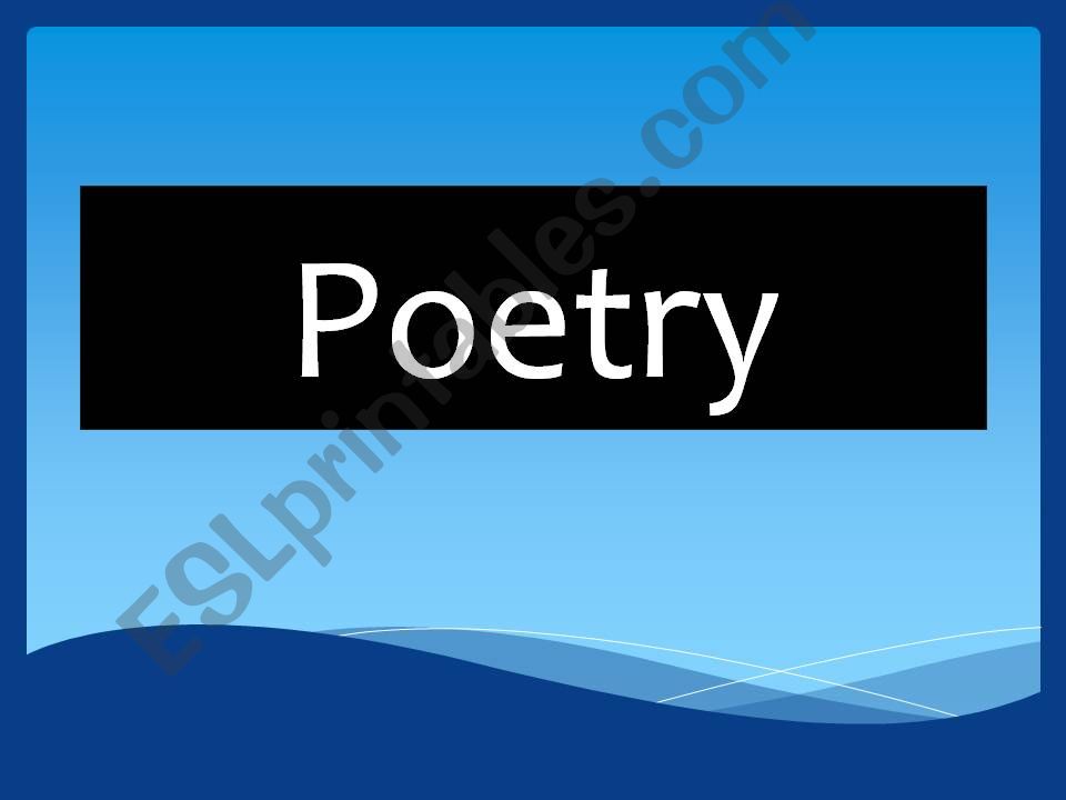 ESL - English PowerPoints: Poetry