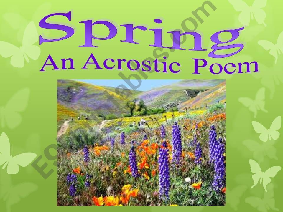 ESL - English PowerPoints: Acrostic poetry -Spring