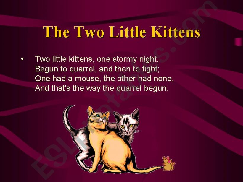 ESL - English PowerPoints: The Two Little Kittens