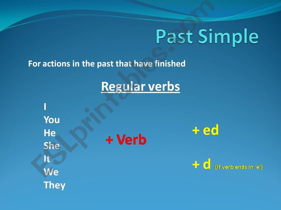 ESL - English PowerPoints: Grammar for Past Simple, Adults