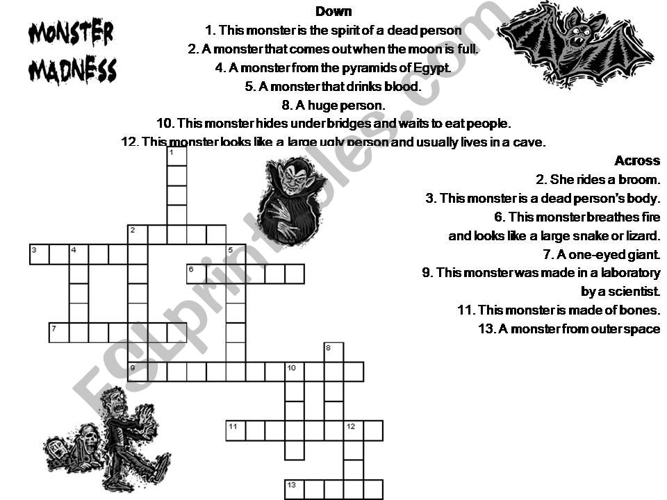 ESL - English PowerPoints: Monster Madness