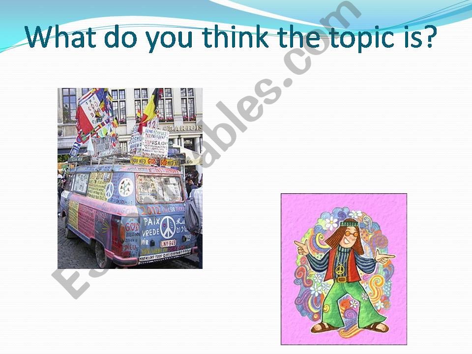 ESL - English PowerPoints: hippie`s movement