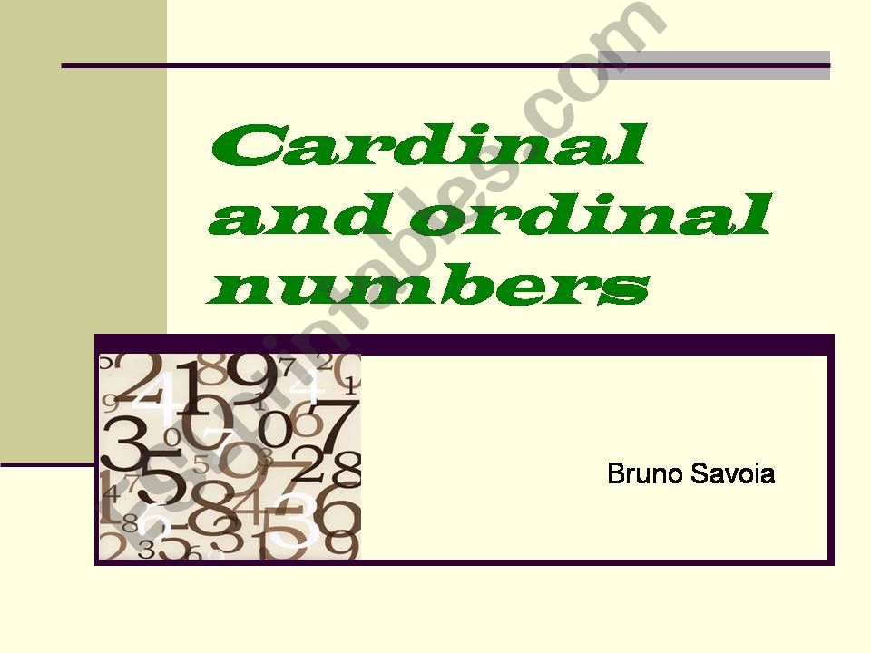ESL - English PowerPoints: Cardinal and Ordinal Numbers