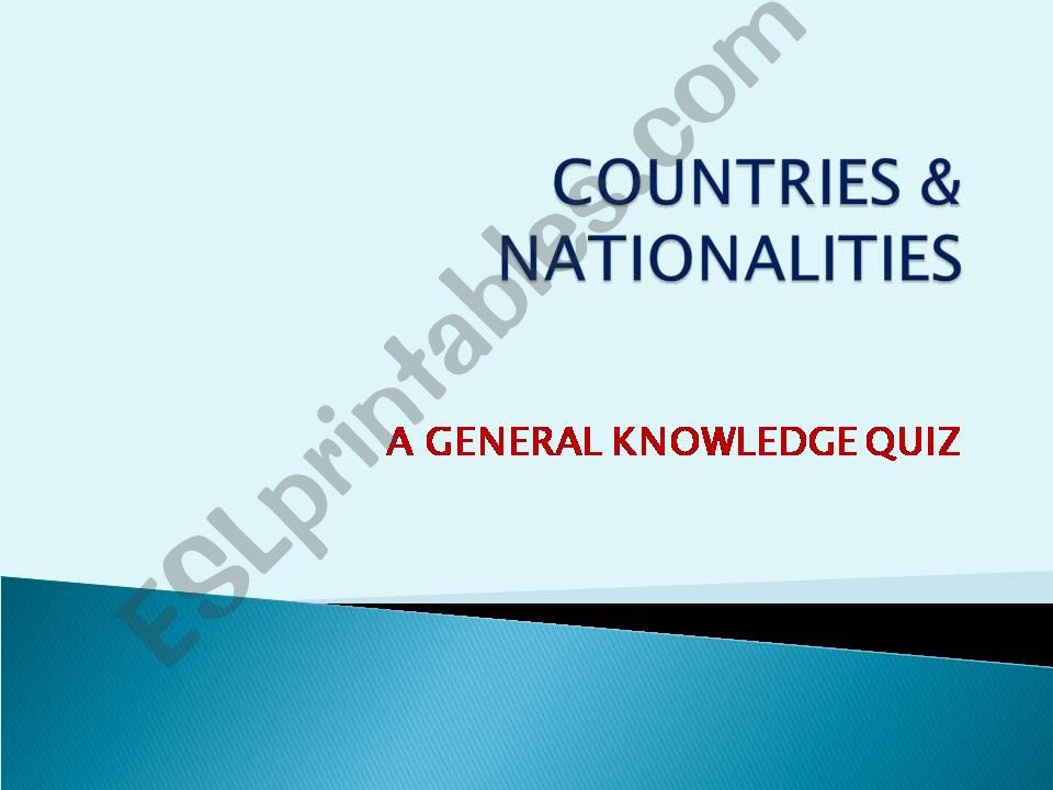 ESL - English PowerPoints: countries and nationalities