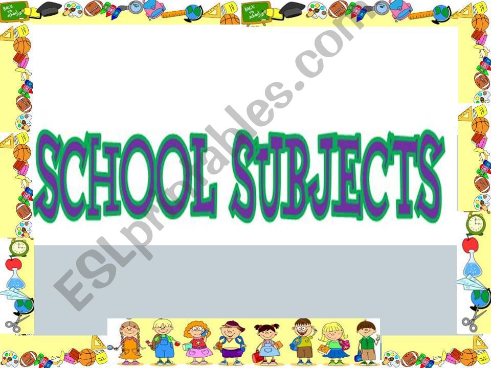 ESL - English PowerPoints: school subjects