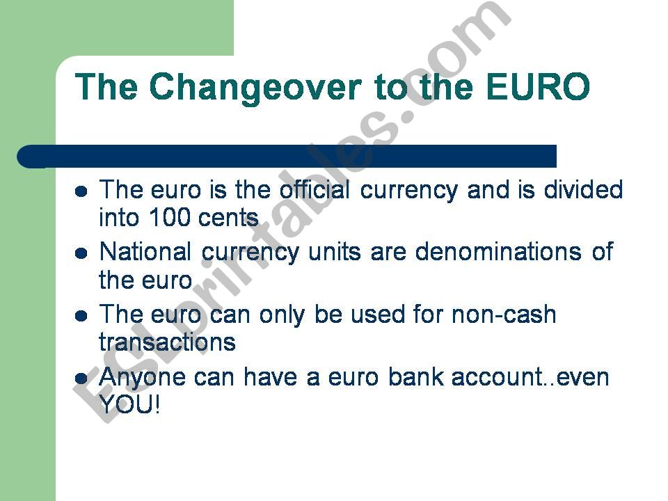 ESL - English PowerPoints: Euro