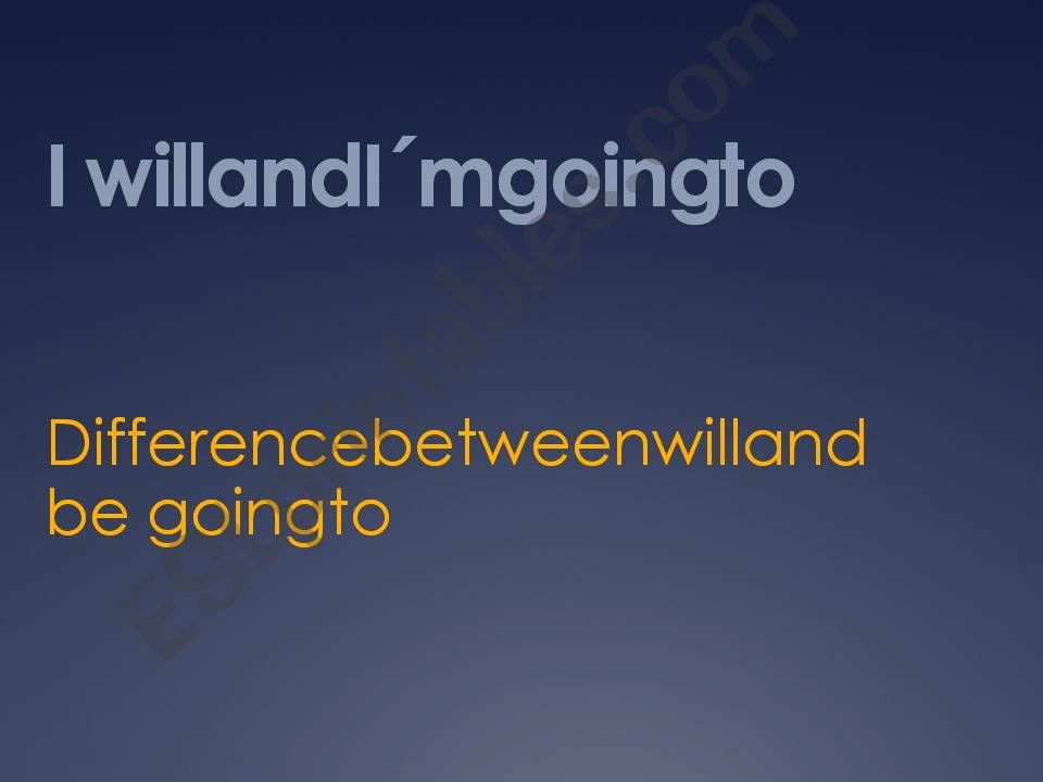 ESL - English PowerPoints: Will vs going to