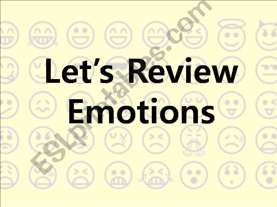 ESL - English PowerPoints: Emotions Review PPT