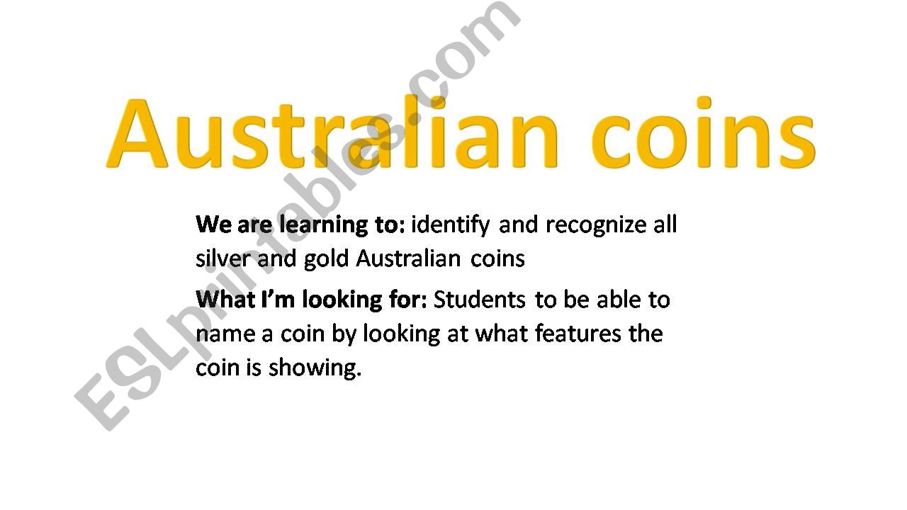 ESL - English PowerPoints: Australian Money