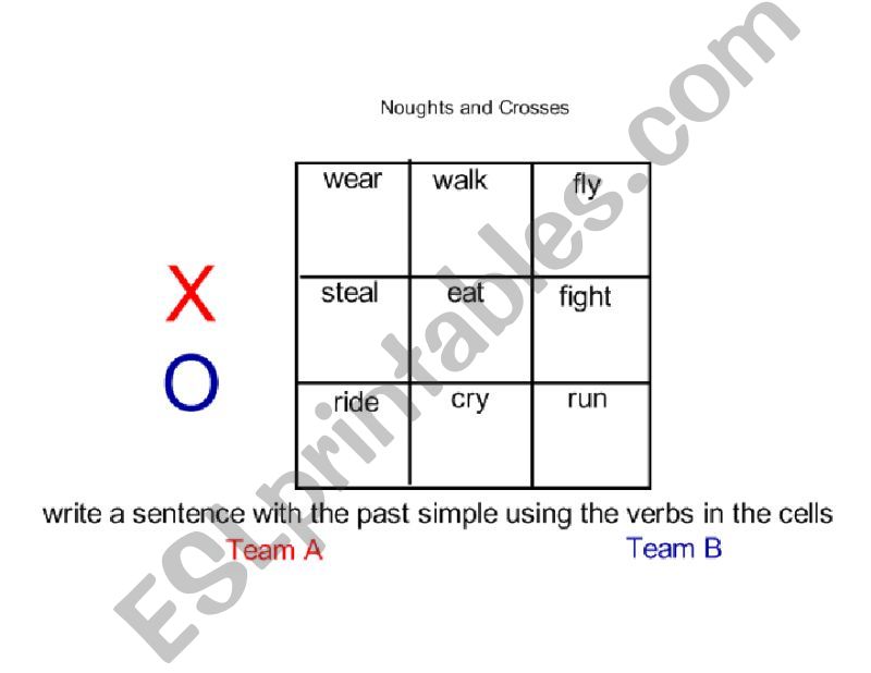 ESL - English PowerPoints: Noughts and Crosses with irregular verbs
