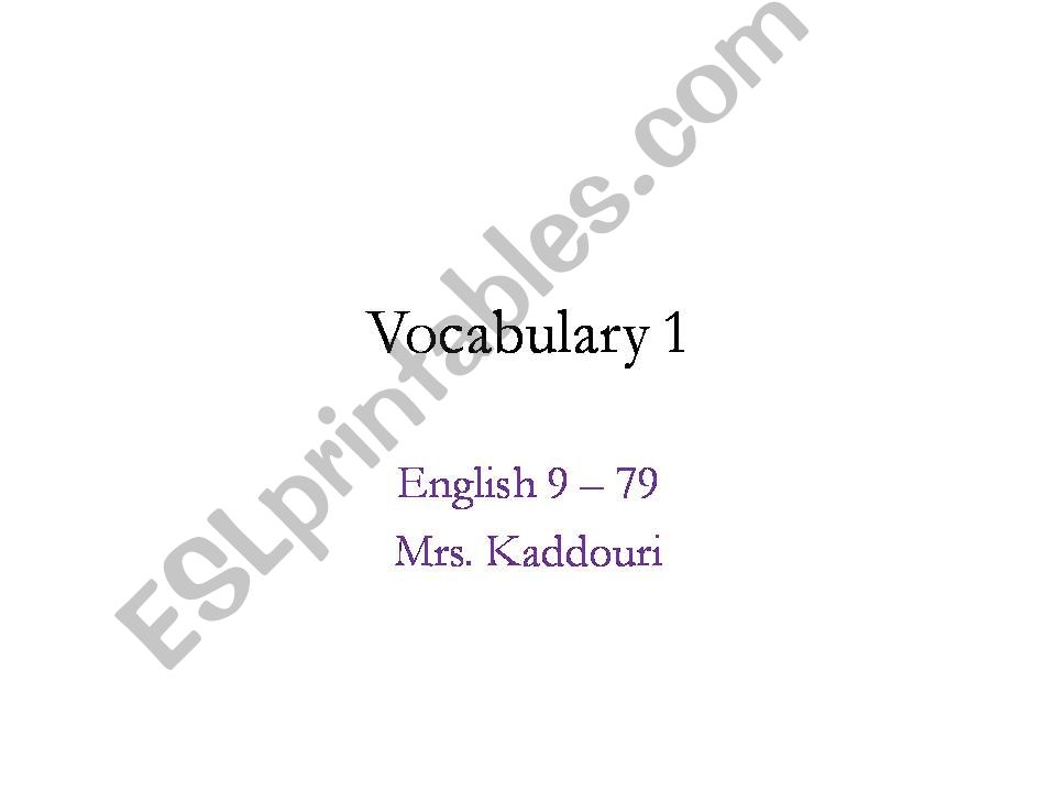 ESL - English PowerPoints: Vocabulary for the short story Two Kinds ...