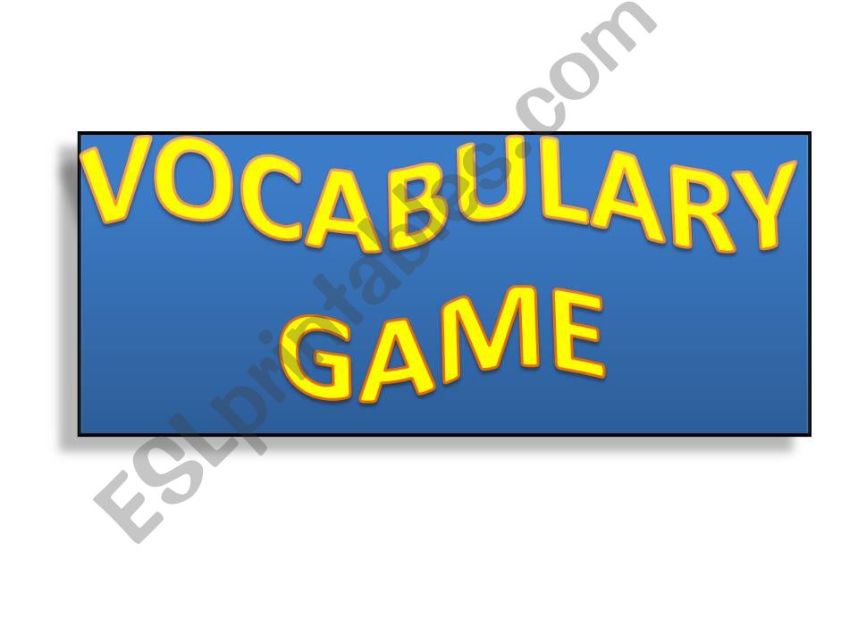 ESL - English PowerPoints: vocabulary game
