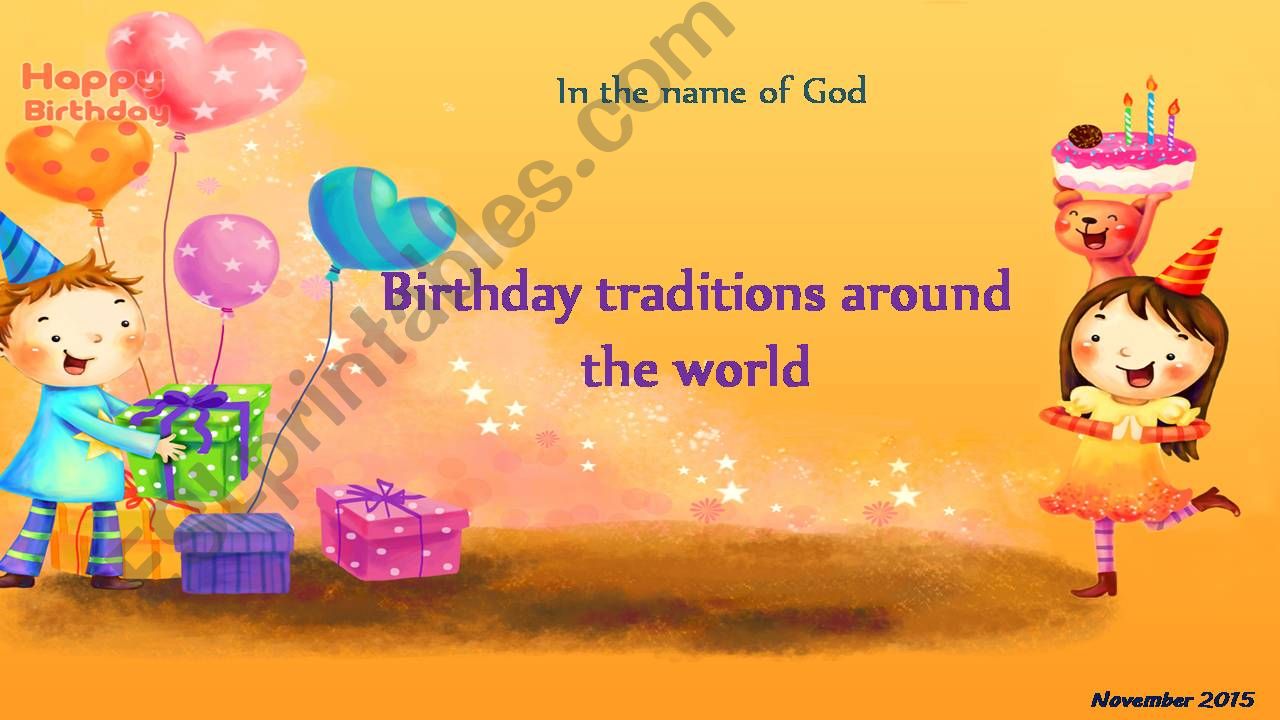 ESL - English PowerPoints: birthday traditions