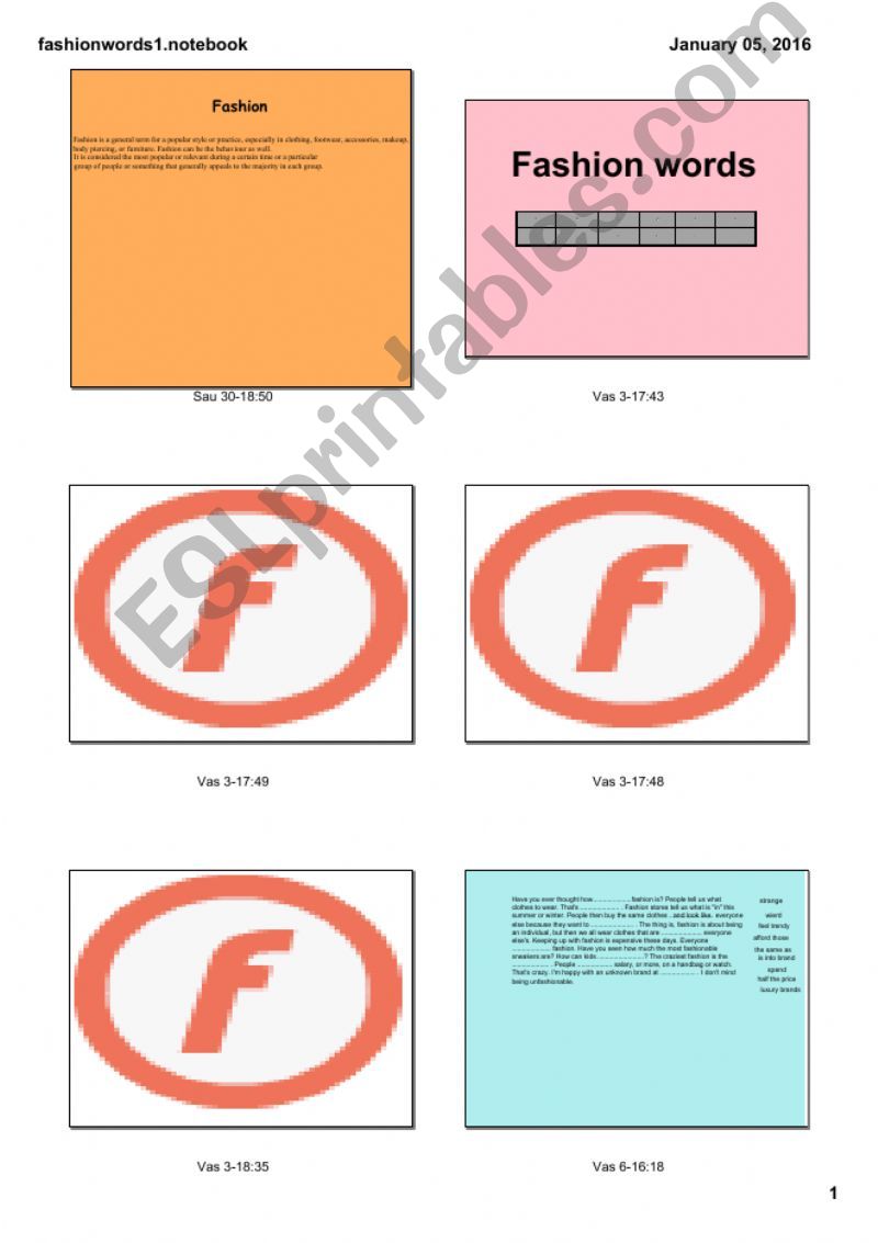 ESL - English PowerPoints: Fashion