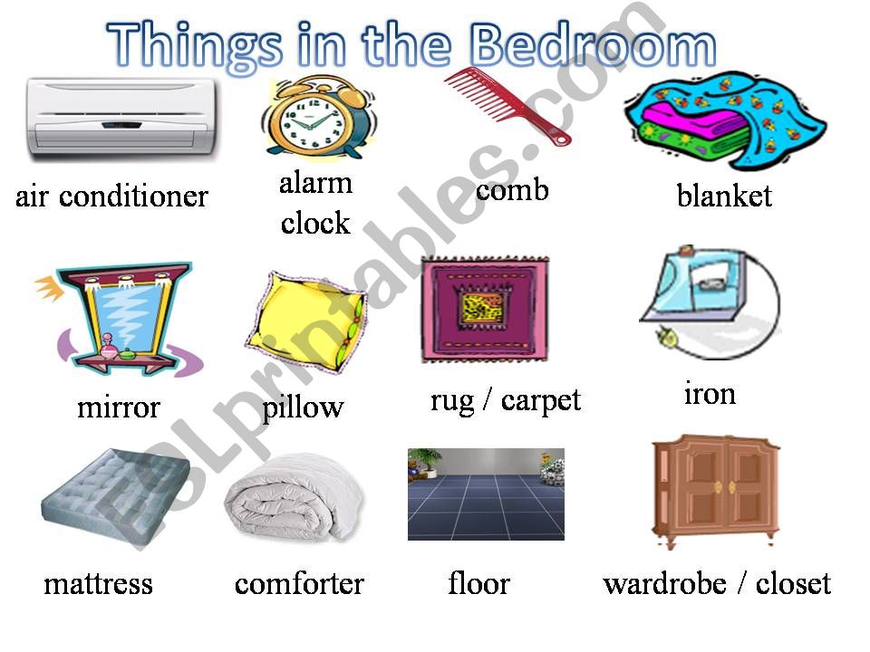 ESL - English PowerPoints: bedroom