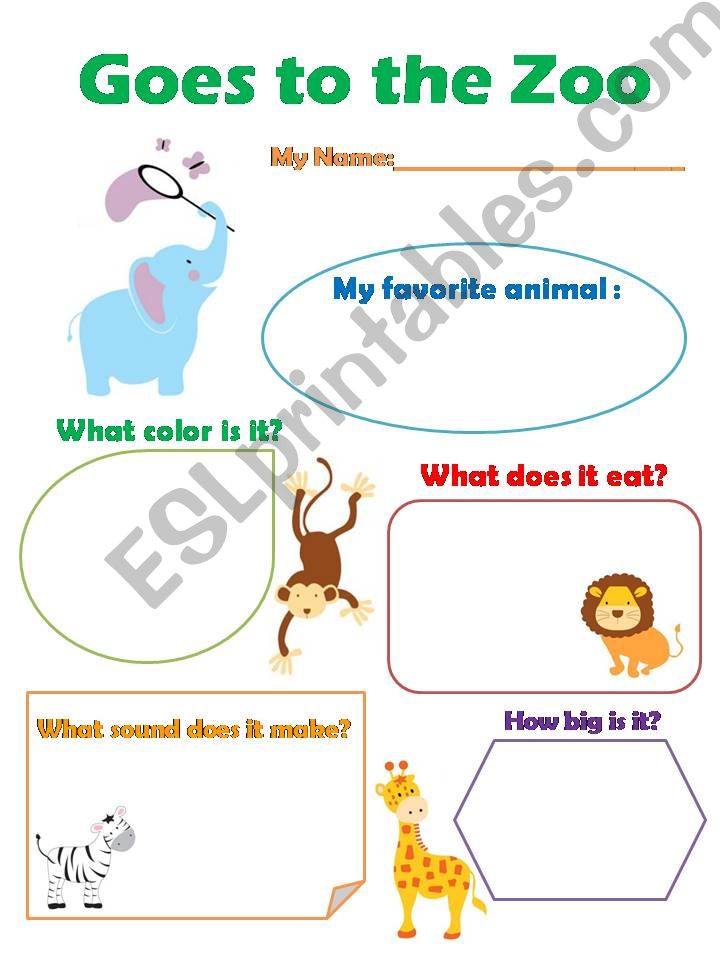 ESL - English PowerPoints: Goes to the Zoo