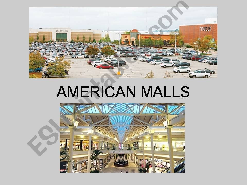 ESL - English PowerPoints: American Malls