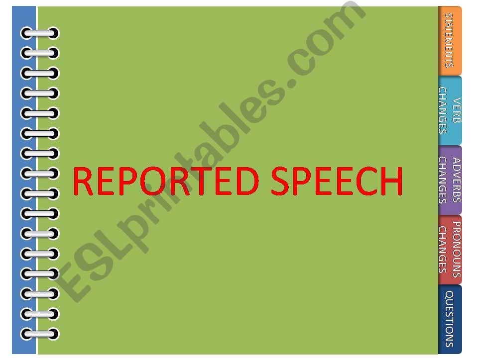 ESL - English PowerPoints: reported speech